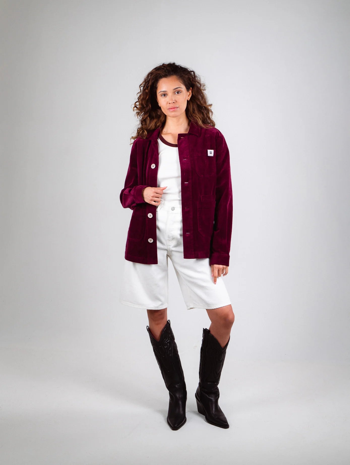 Veste unisexe velours côtelé en coton bio Prune - Côtelé Paris